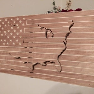 American Flag With Country Cutout Template CNC .c2d Downloadable File ...