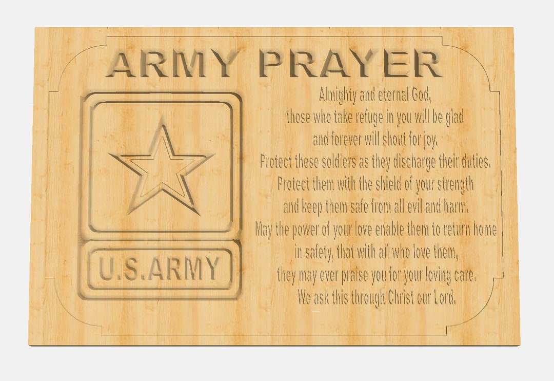 US Army Prayer Sign Template CNC .c2d Downloadable File - Etsy