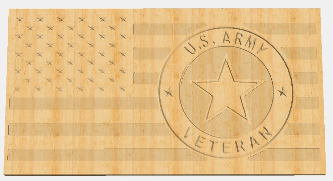 Us Army Veteran Flag Template Cnc C2d Downloadable File Etsy