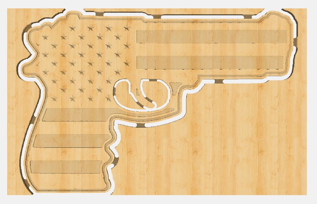 Gun American Flag Cutout Template CNC .c2d Downloadable File - Etsy