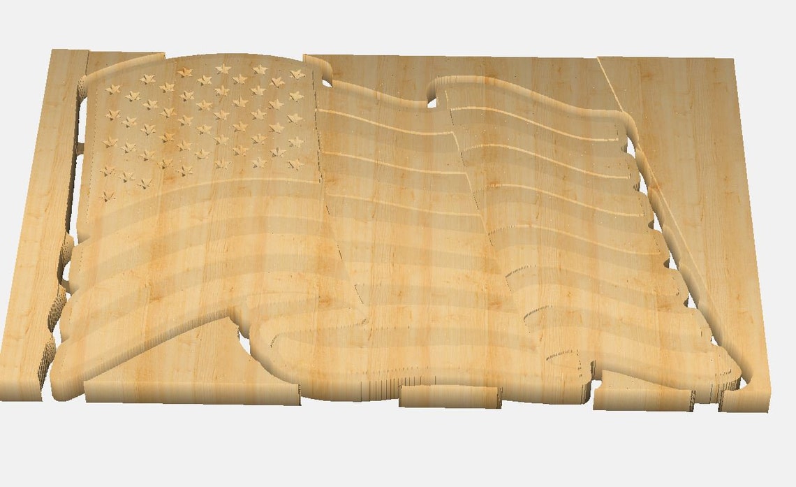 American Wavy Flag Template CNC .c2d Downloadable File - Etsy