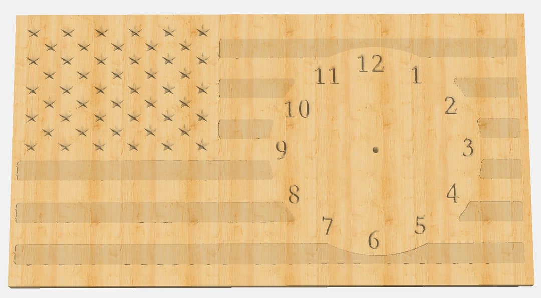 US Flag Clock Template CNC .c2d Downloadable File - Etsy