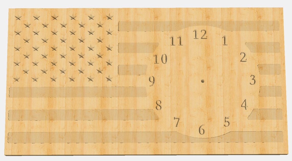 US Flag Clock Template CNC .c2d Downloadable File - Etsy