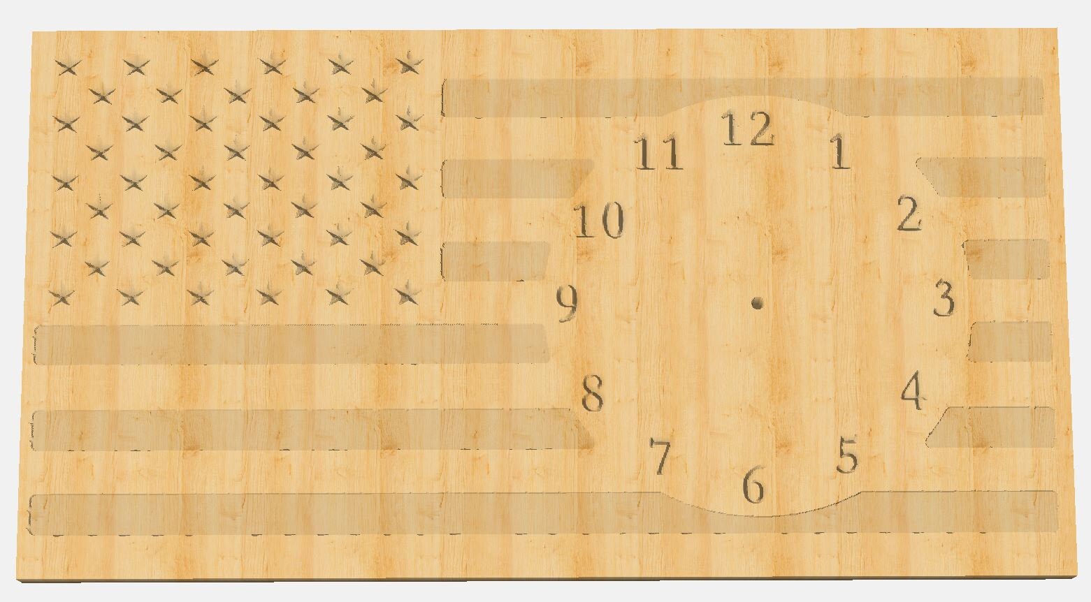 US Flag Clock Template CNC .c2d Downloadable File - Etsy