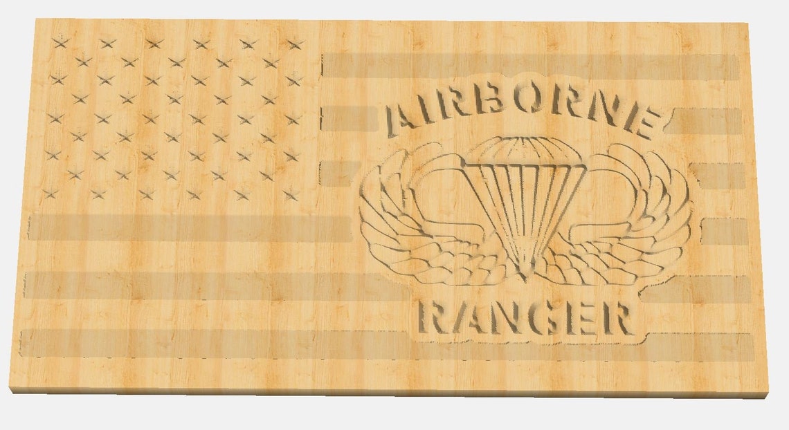 US Army Airborne Ranger Flag Template CNC .c2d Downloadable File - Etsy