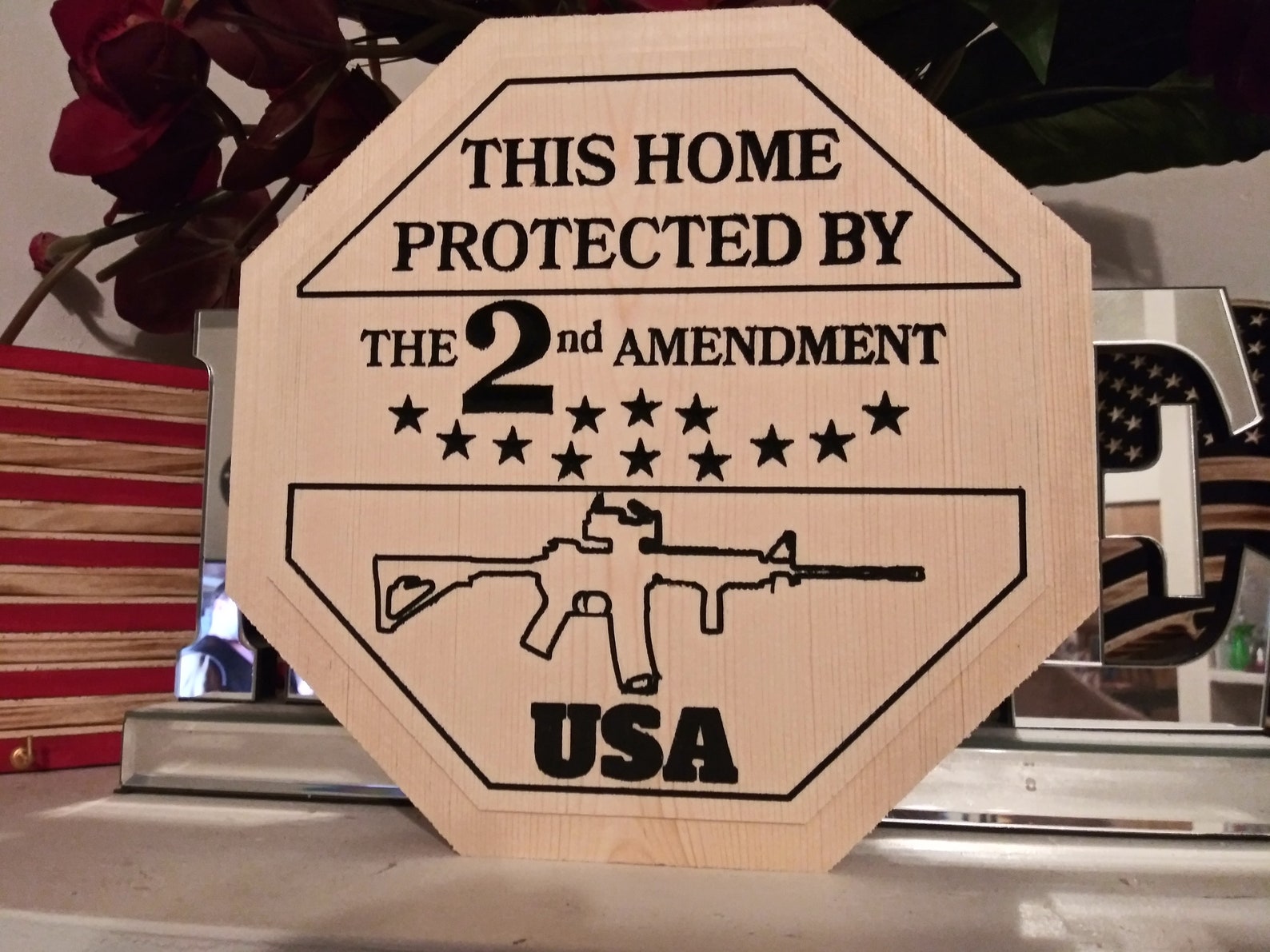 This Home Protected by 2nd Amendment Template CNC .c2d | Etsy