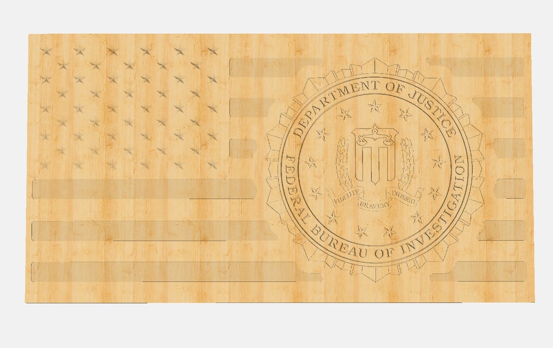 FBI US Flag Template CNC .c2d Downloadable File - Etsy