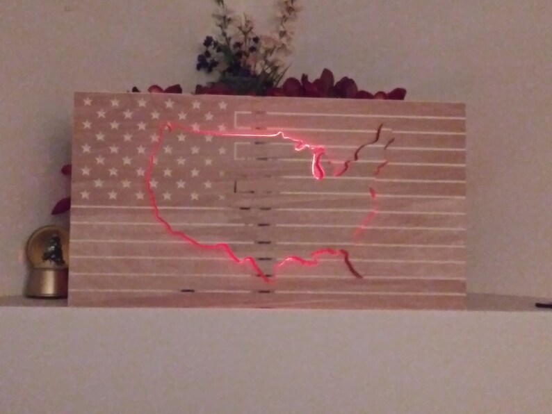 American Flag With Country Cutout Template CNC .c2d Downloadable File ...