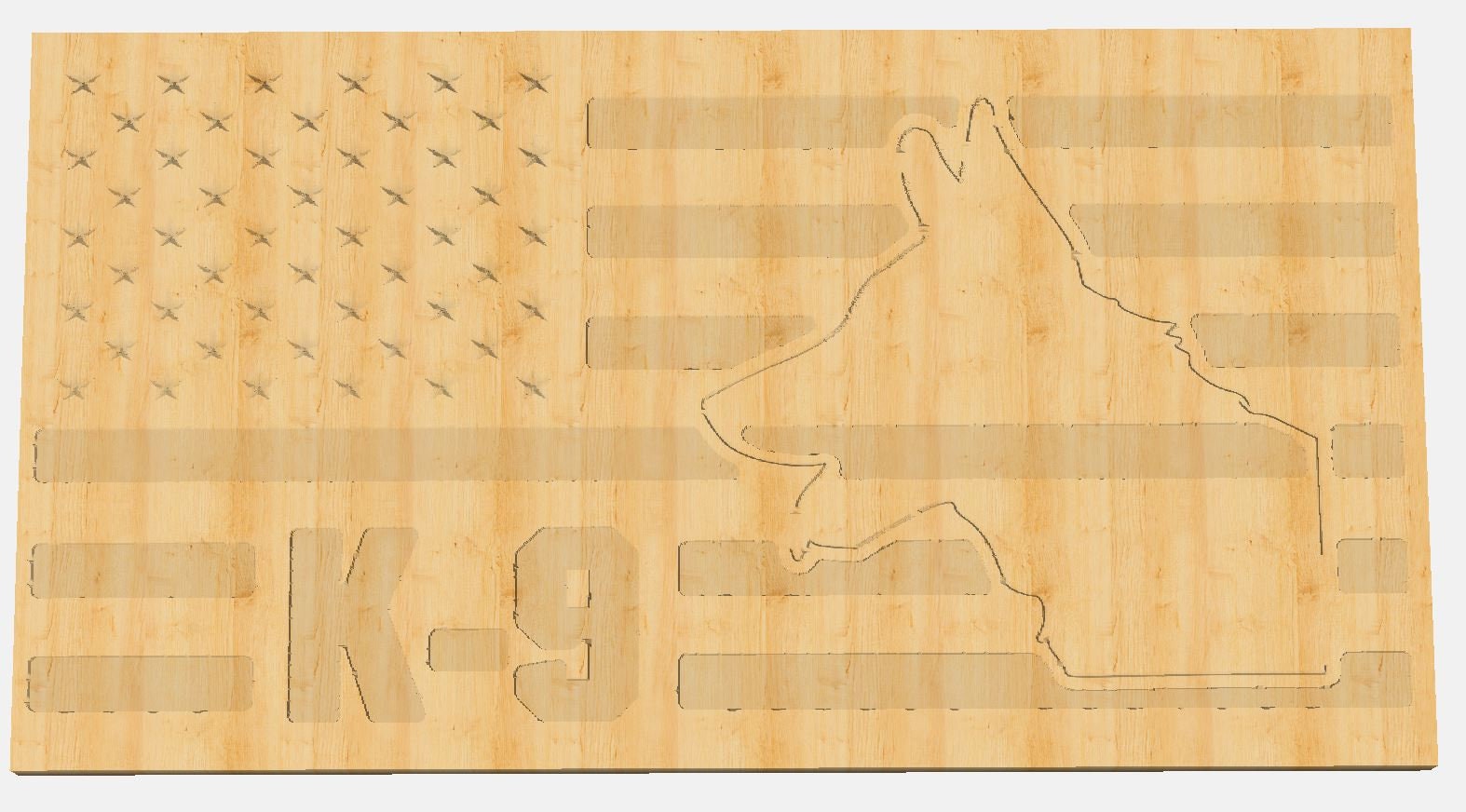 K9 Police Dog Blueline US Flag Template CNC .c2d Downloadable File - Etsy