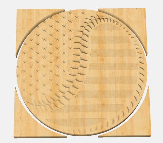 Baseball Flag Template CNC .c2d Downloadable File - Etsy