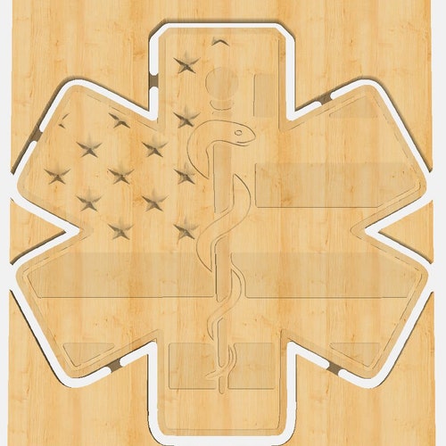 Customizable Police Badge US Flag Template CNC .c2d | Etsy