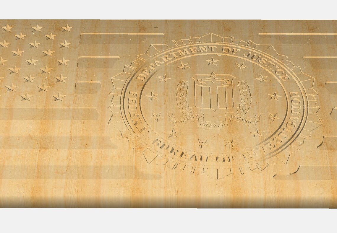 FBI US Flag Template CNC .c2d Downloadable File - Etsy