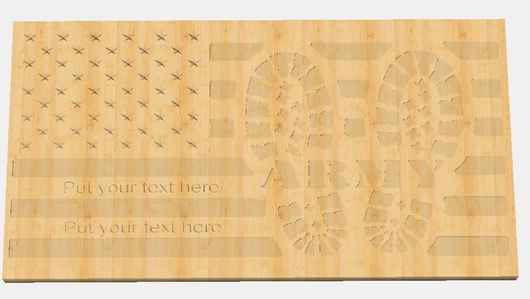 Us Army Boots With Text Flag Template Cnc C2d Downloadable File Etsy