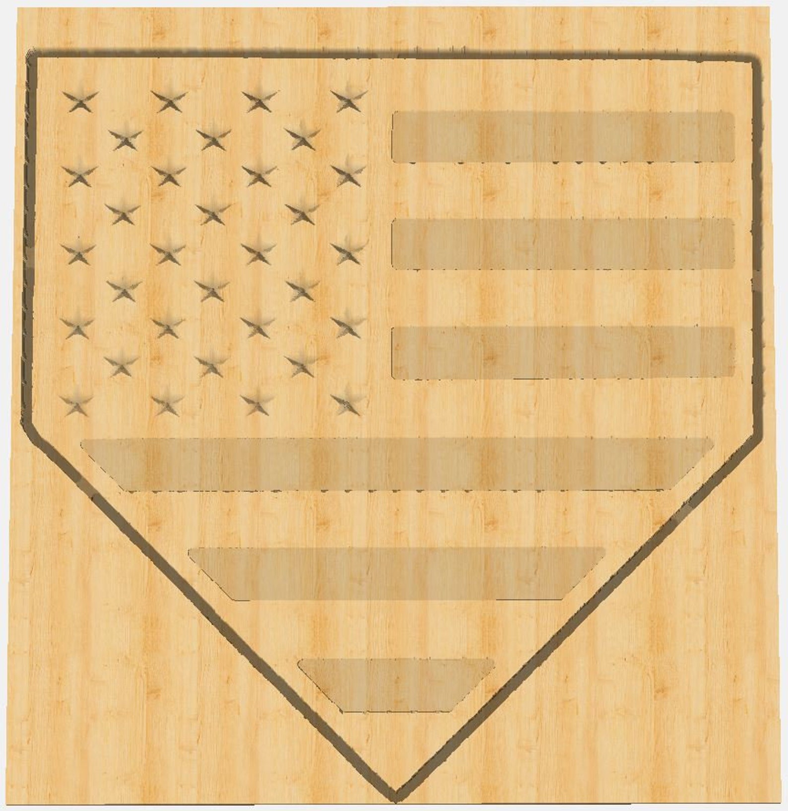 Home Plate US Flag Plaque Template CNC .c2d Downloadable File - Etsy