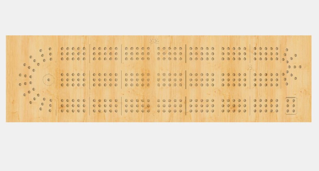 Cribbage Board Template CNC .c2d Downloadable File - Etsy