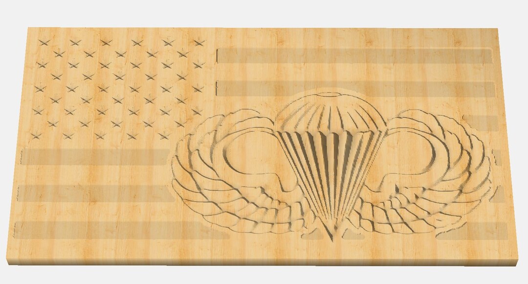 Us Army Airborne Flag Template Cnc C2d Downloadable File Etsy