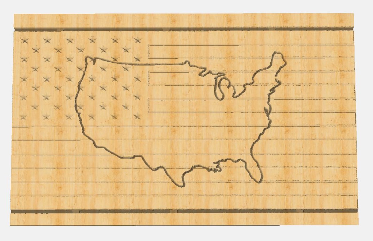 American Flag With Country Cutout Template CNC .c2d Downloadable File ...