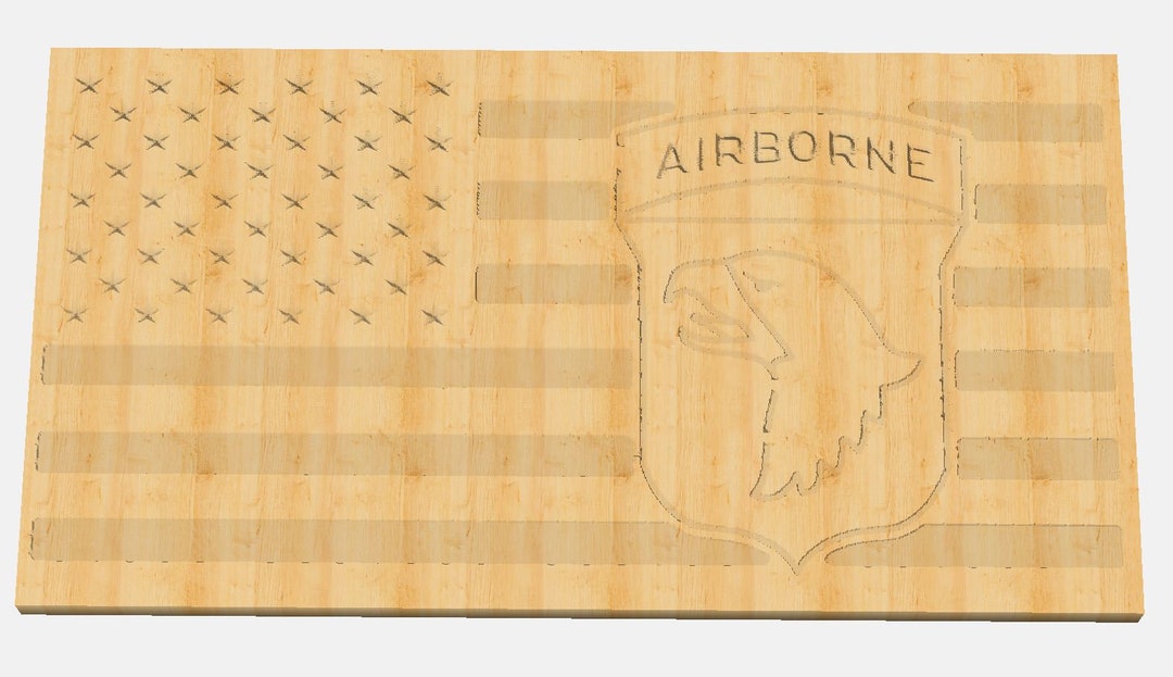 Us Army Airborne Eagle Flag Template Cnc C2d Downloadable File Etsy