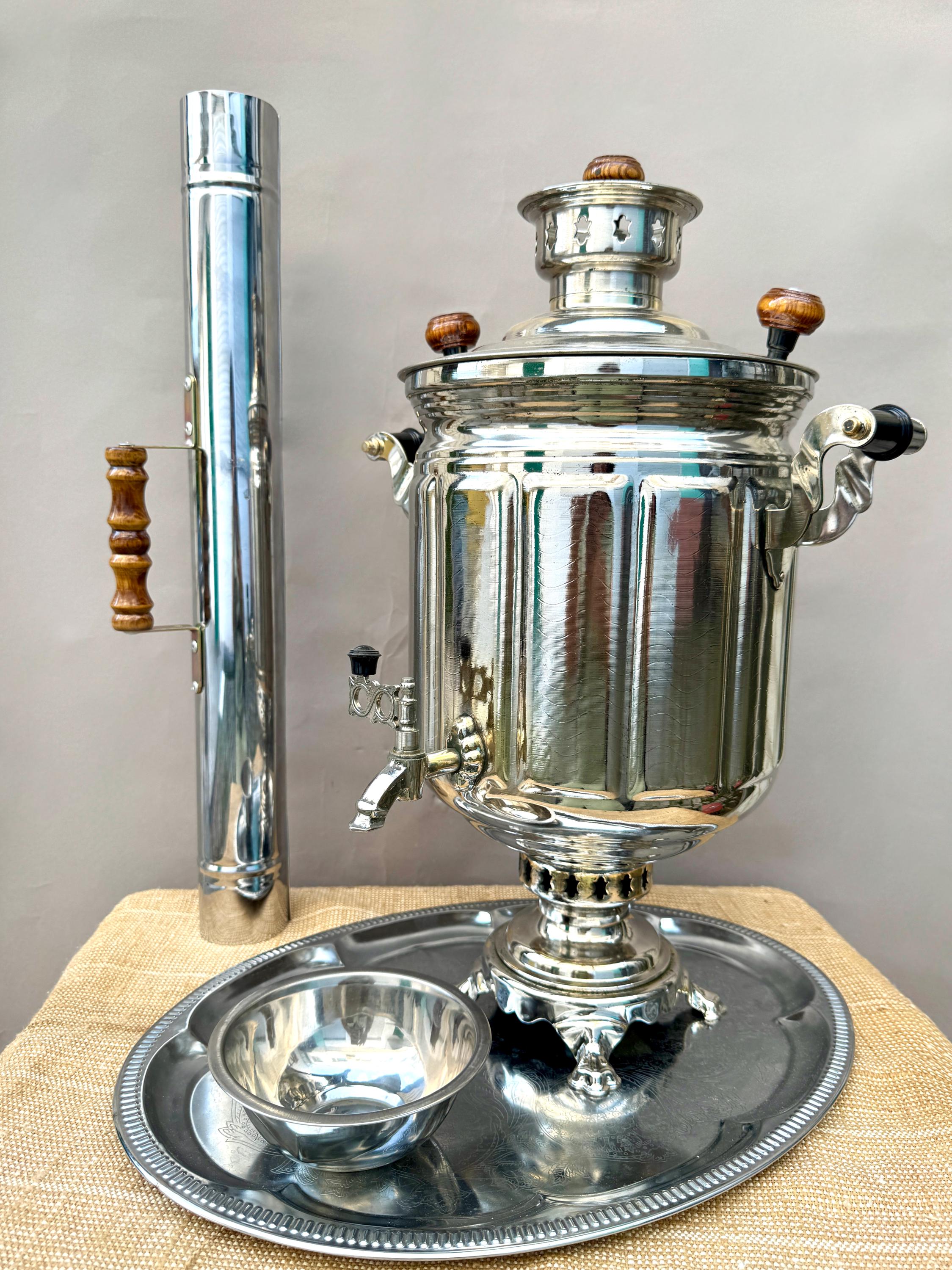 Traditional Soviet Wood Fired Samovar TULA Fire Samovar 8 Liters (2 ...