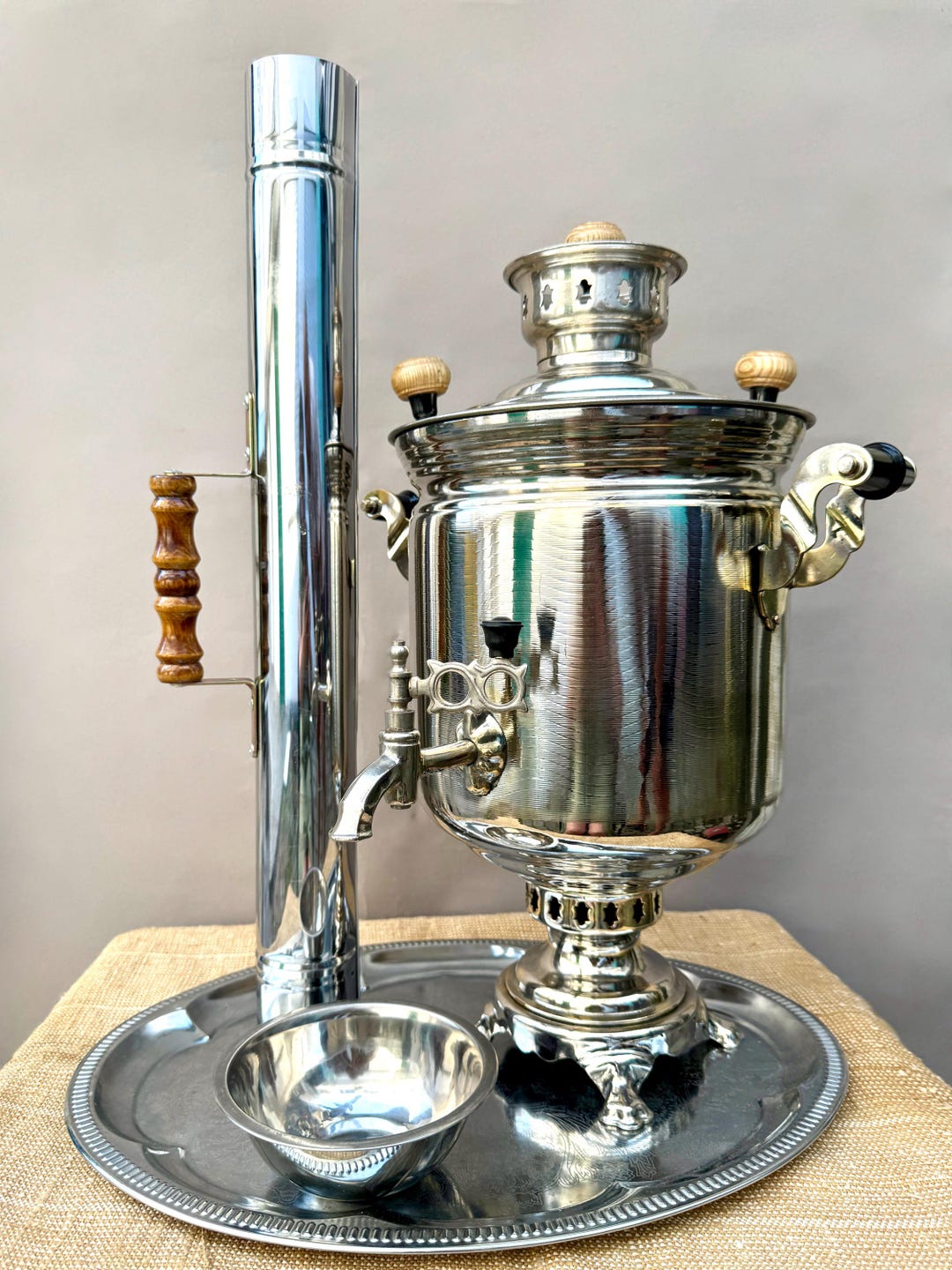 Traditional Soviet Wood Fired Samovar TULA Vintage Fire Samovar 7 ...