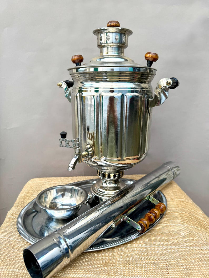 Traditional Soviet Wood Fired Samovar TULA Fire Samovar 8 Liters (2 ...