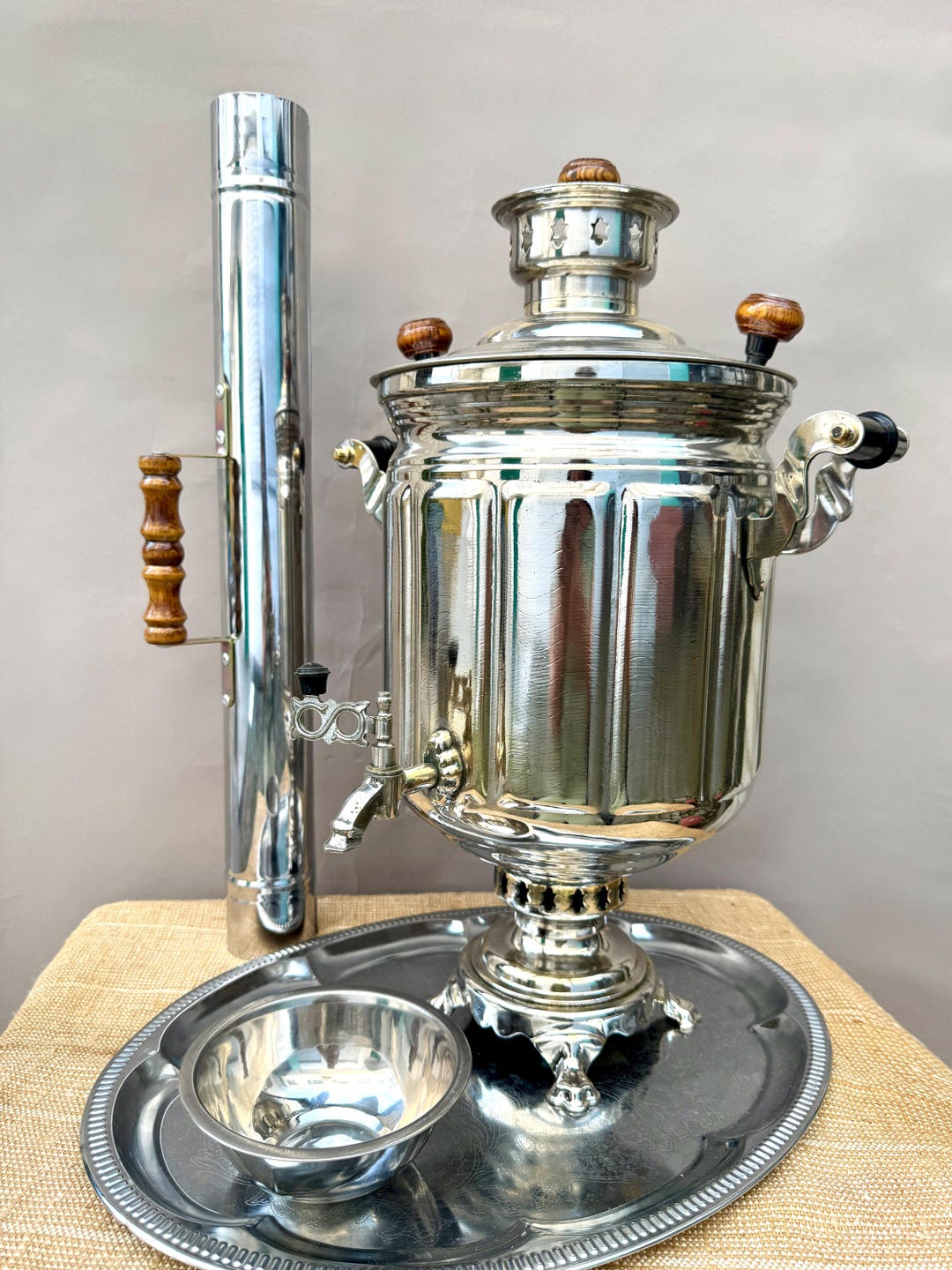 Traditional Soviet Wood Fired Samovar TULA Fire Samovar 8 Liters (2 ...