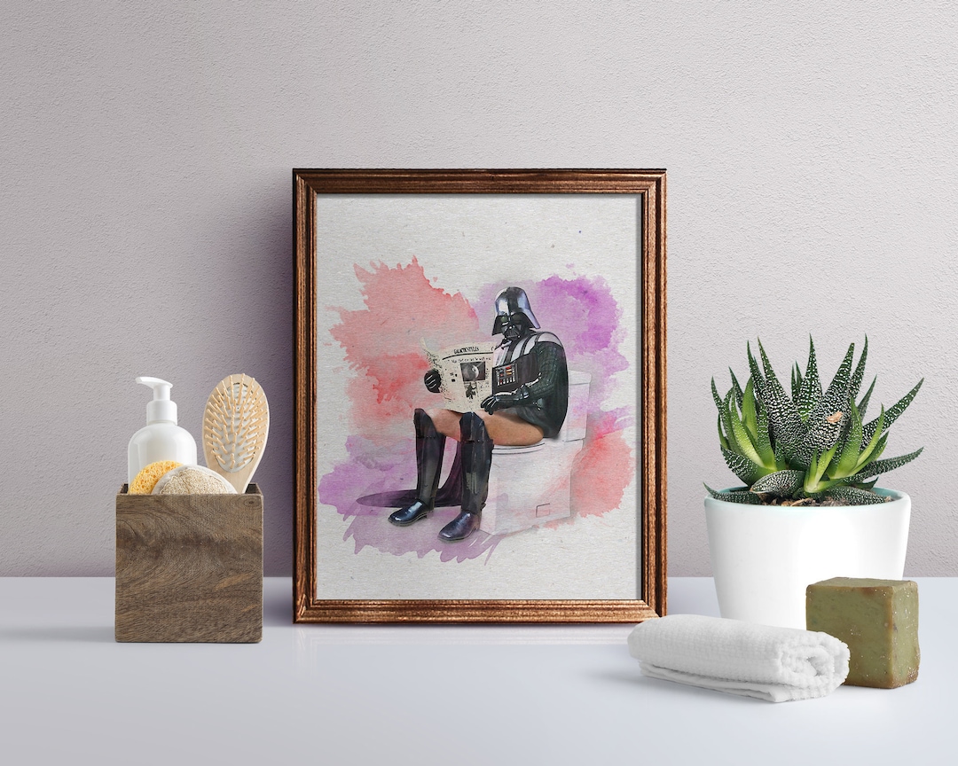 Spa Wars BATHROOM Art, VADER on Toilet, Spa Wars Bathroom Decor - Etsy
