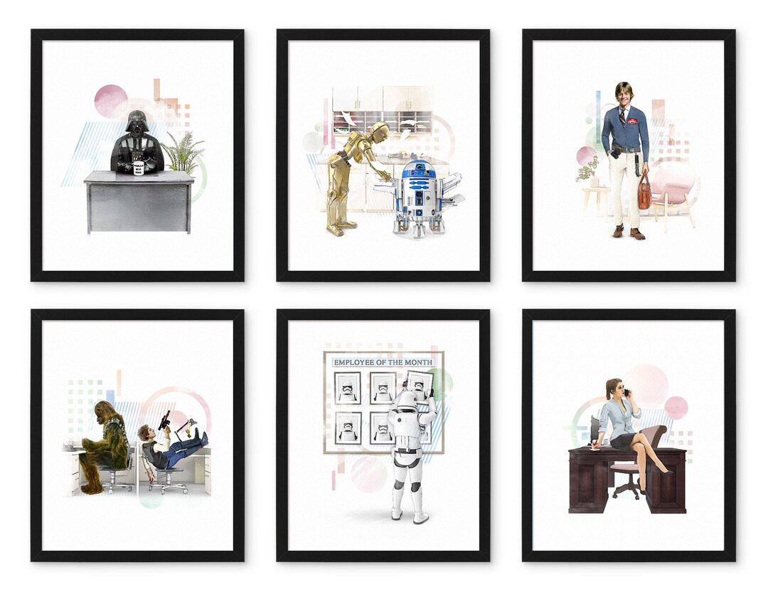 OFFICE Art Print SET of 6, Funny Office Art, Home Office Decor, Funny ...