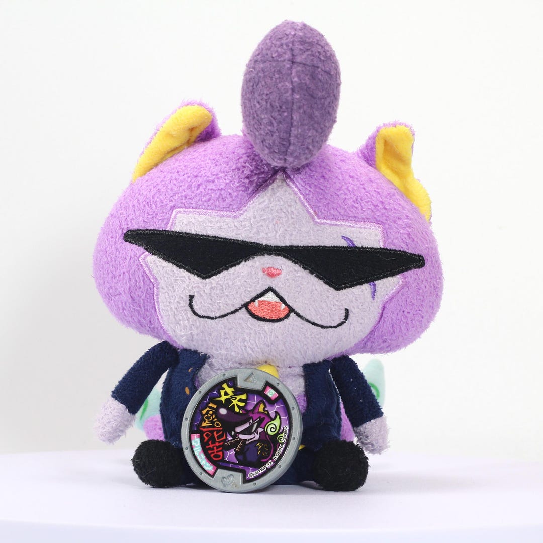 Baddinyan Warunyan Yo-kai Watch 5-inch Plush Doll With Grey Medal - Etsy