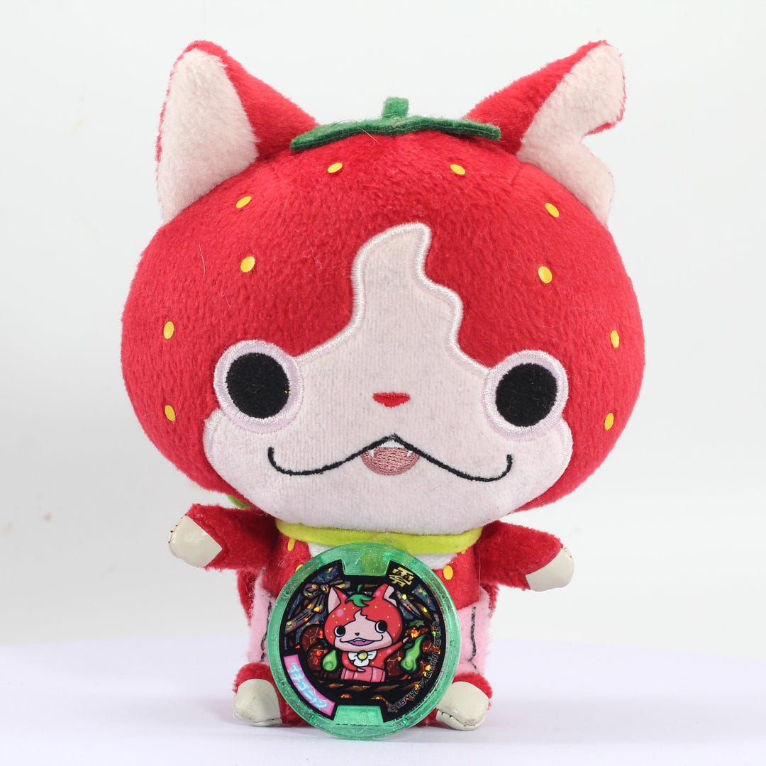Strawbnyan Fruitnyan Yo-kai Watch Plush Mascot Doll W/z-medal, Rare ...