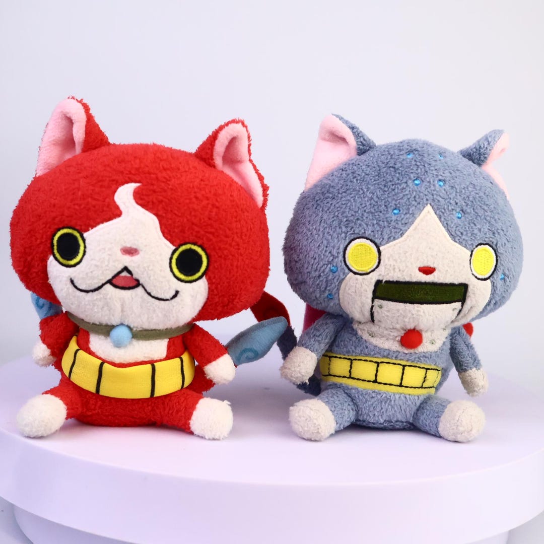 Yo-kai Watch Jibanyan & Robonyan Plush Set of 2 - 5" Bandai DX Kuttari ...