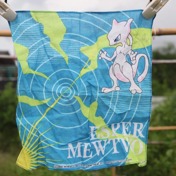 Vintage 1997 Banpresto Pokémon Mewtwo Esper Handkerch… - Gem