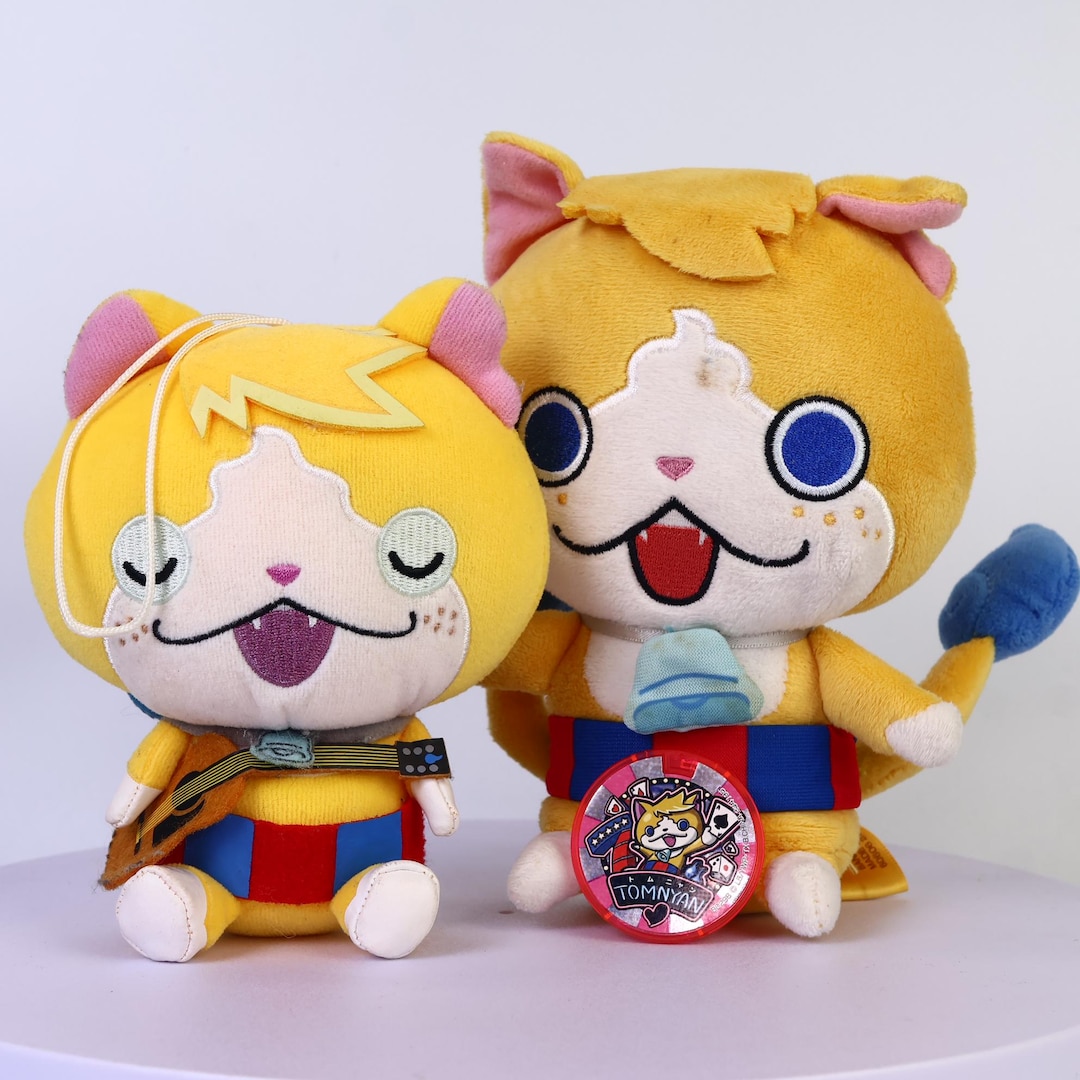 Yo-kai Watch Tomnyan Plush Set: Banpresto 5.5" Guitar & Bandai Talking ...