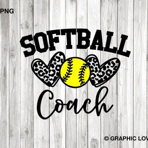 Softball Coach Svg, Gift for Softball Coach Png, Leopard Softball Coach ...