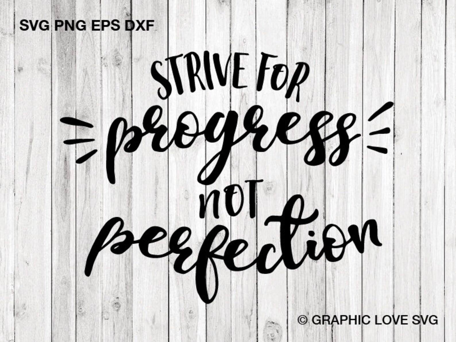 Strive for Progress Not Perfection Svg Silhouette Cut File | Etsy