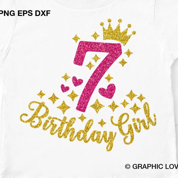 Seven Birthday Svg - Etsy
