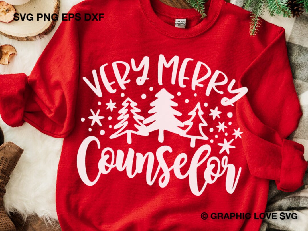 Very Merry Counselor Christmas Svg Png, Cute Holiday Counselor Shirt ...