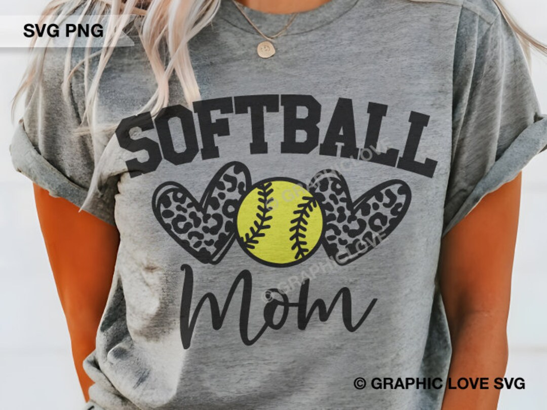 Softball Mom Svg Png, Leopard Softball Mom Svg, Sports Svg, Cheetah ...