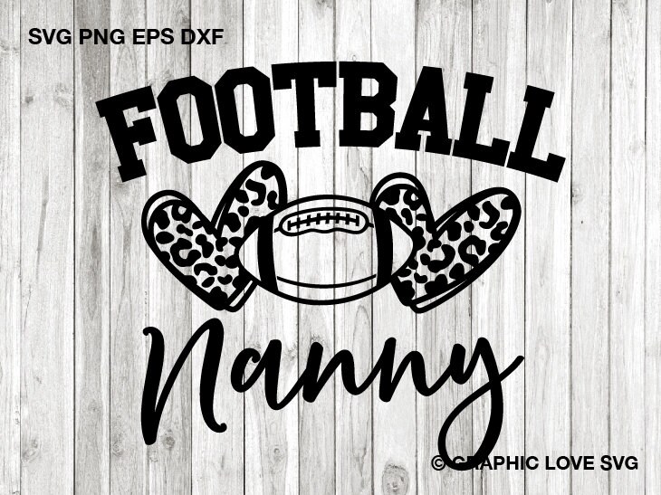 Football Nanny Svg Leopard Heart Svg Leopard Print Svg - Etsy