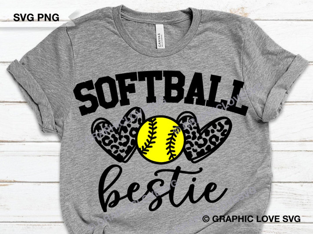Softball Best Friend Svg Png Leopard Cheetah Softball Best Friends Svg ...