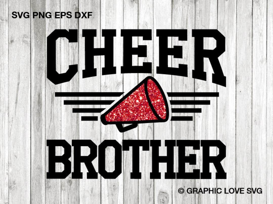 Cheer Brother Svg, Cheerleader Glitter Red Svg, Cheerleader Brother Png ...