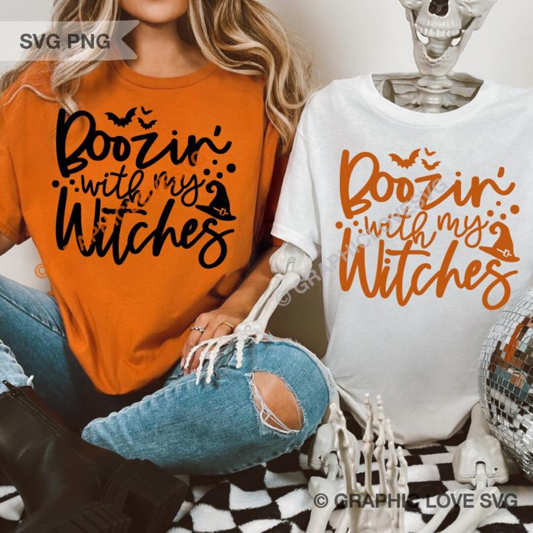 Halloween Svg Boozin With My Witches Svg, Wine Group Girls Night Out ...