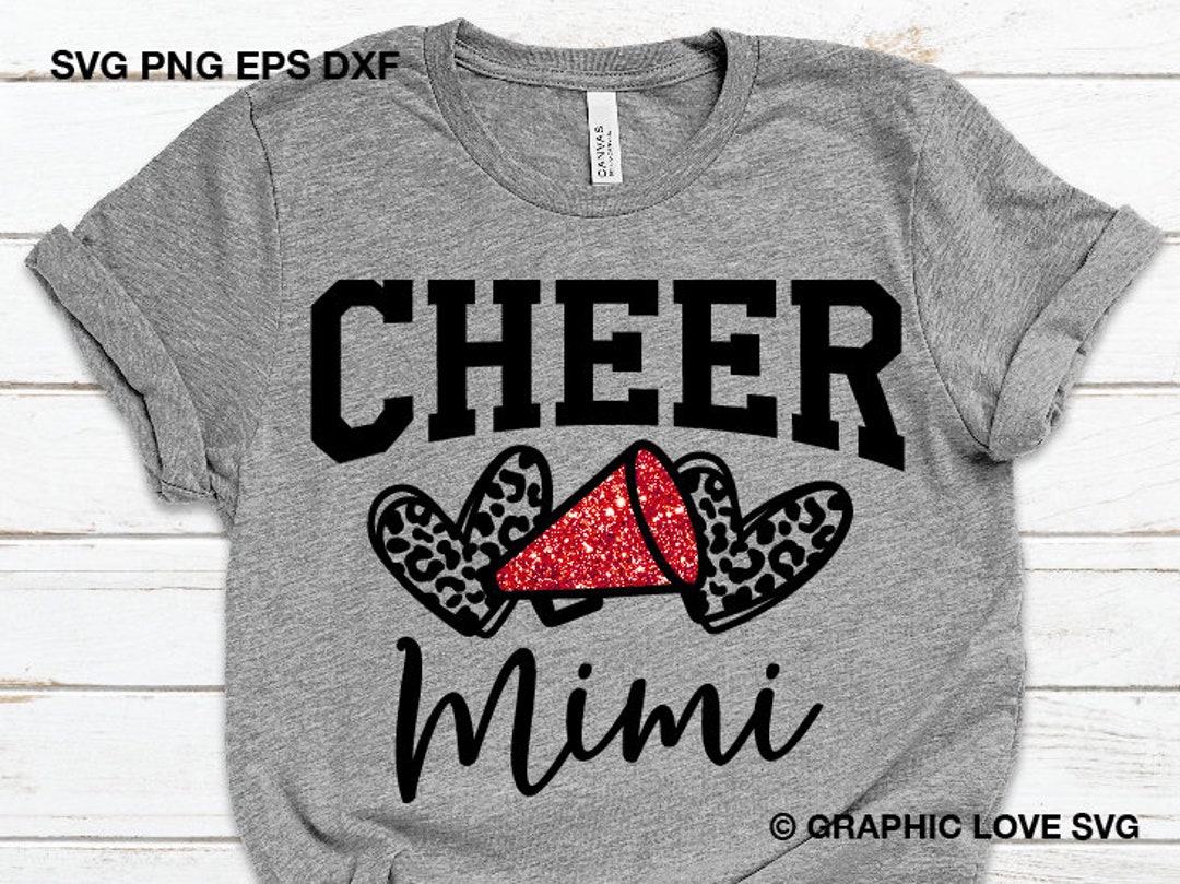 Cheerleader Mimi Svg, Leopard Glitter Red Cheerleader Svg, Leopard ...