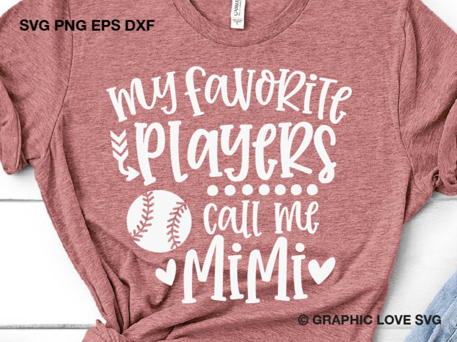 Baseball Mimi Svg Cute Gift for Mimi Svg My Favorite Players - Etsy