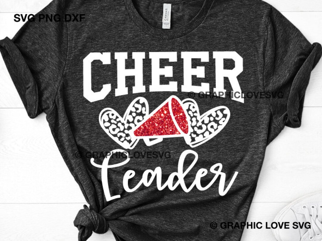 Cheerleader Svg, Leopard Cheerleading Glitter Red, Leopard Heart Svg ...