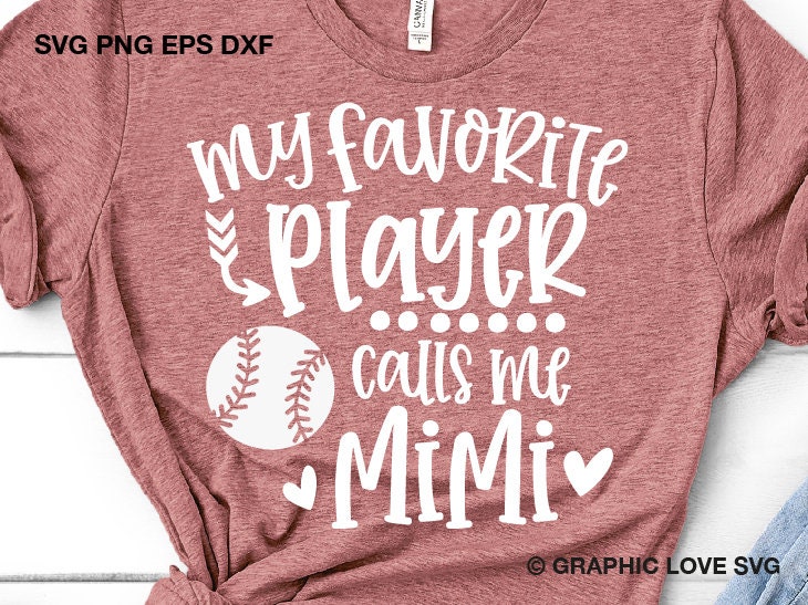 Baseball Mimi Svg Fun Gift for Mimi Svg My Favorite Player - Etsy