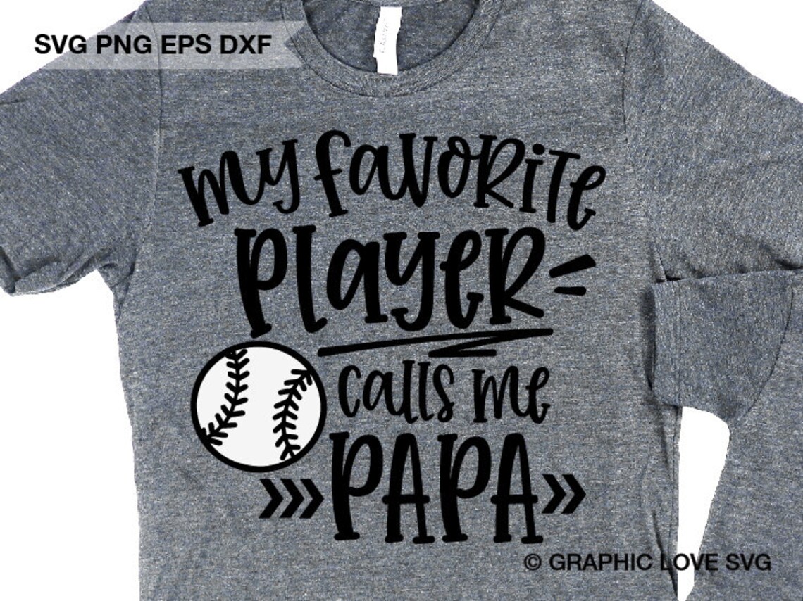 Baseball Papa Svg Fun Gift for Papa Svg My Favorite Player - Etsy