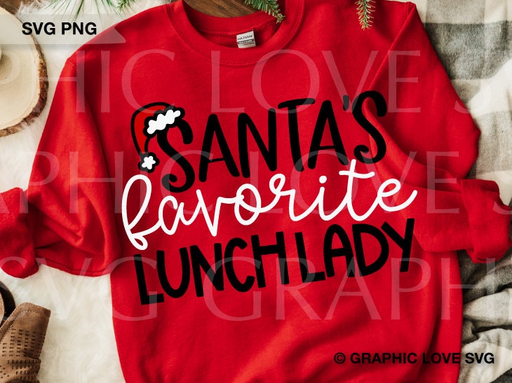 Funny Christmas Lunch Lady Svg Cute Fun T For Lunch Lady Etsy
