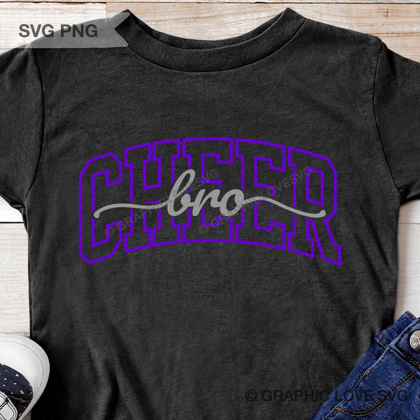 Cheer Bro Svg Png Purple Silver, Cheerleader Bro Png, Cheer Bro Shirt ...