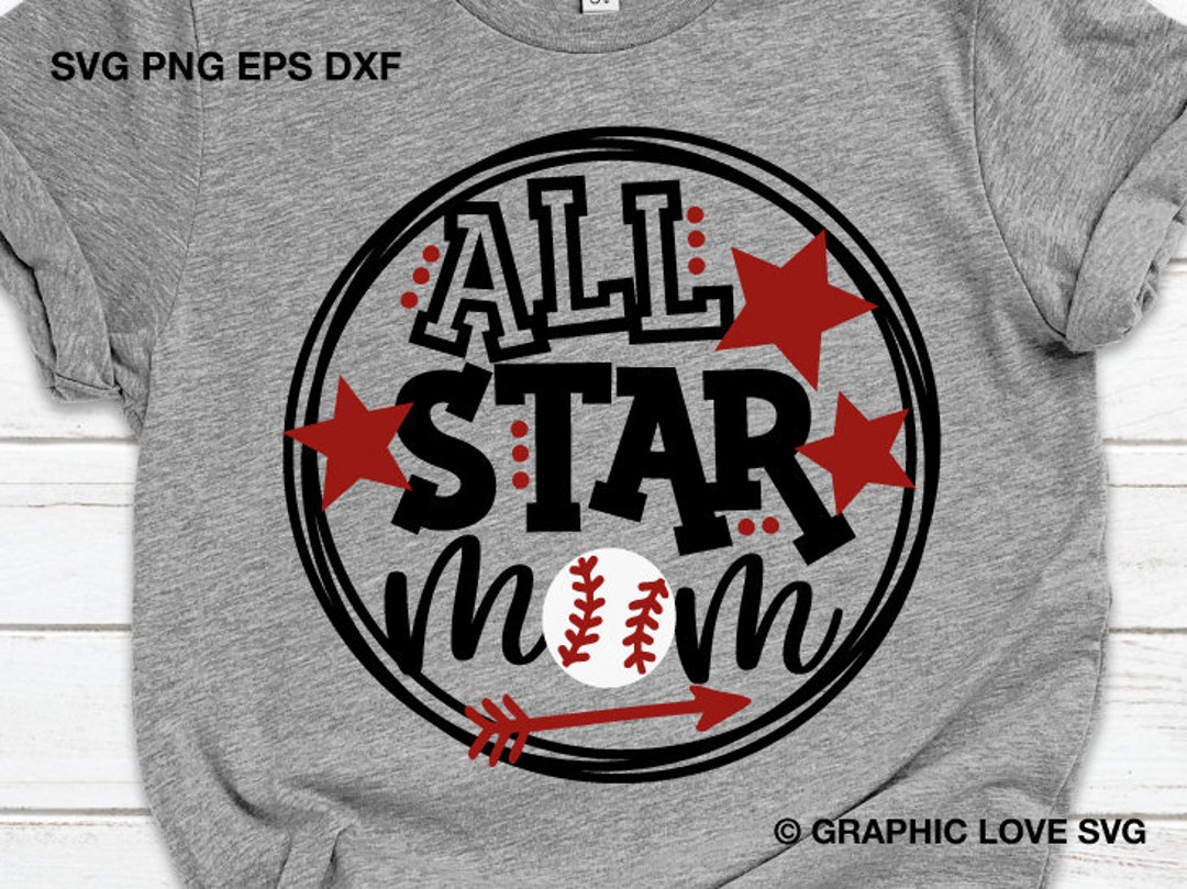 Baseball Mom Svg Png All Star Mom Svg, Baseball All Star Mom Iron on ...